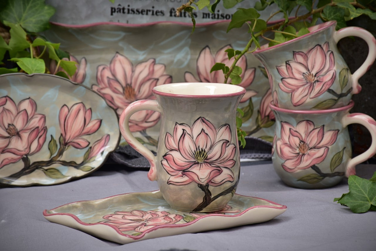 Hand painted Magnolias on handmade pottery, romantic design – Lillie ...